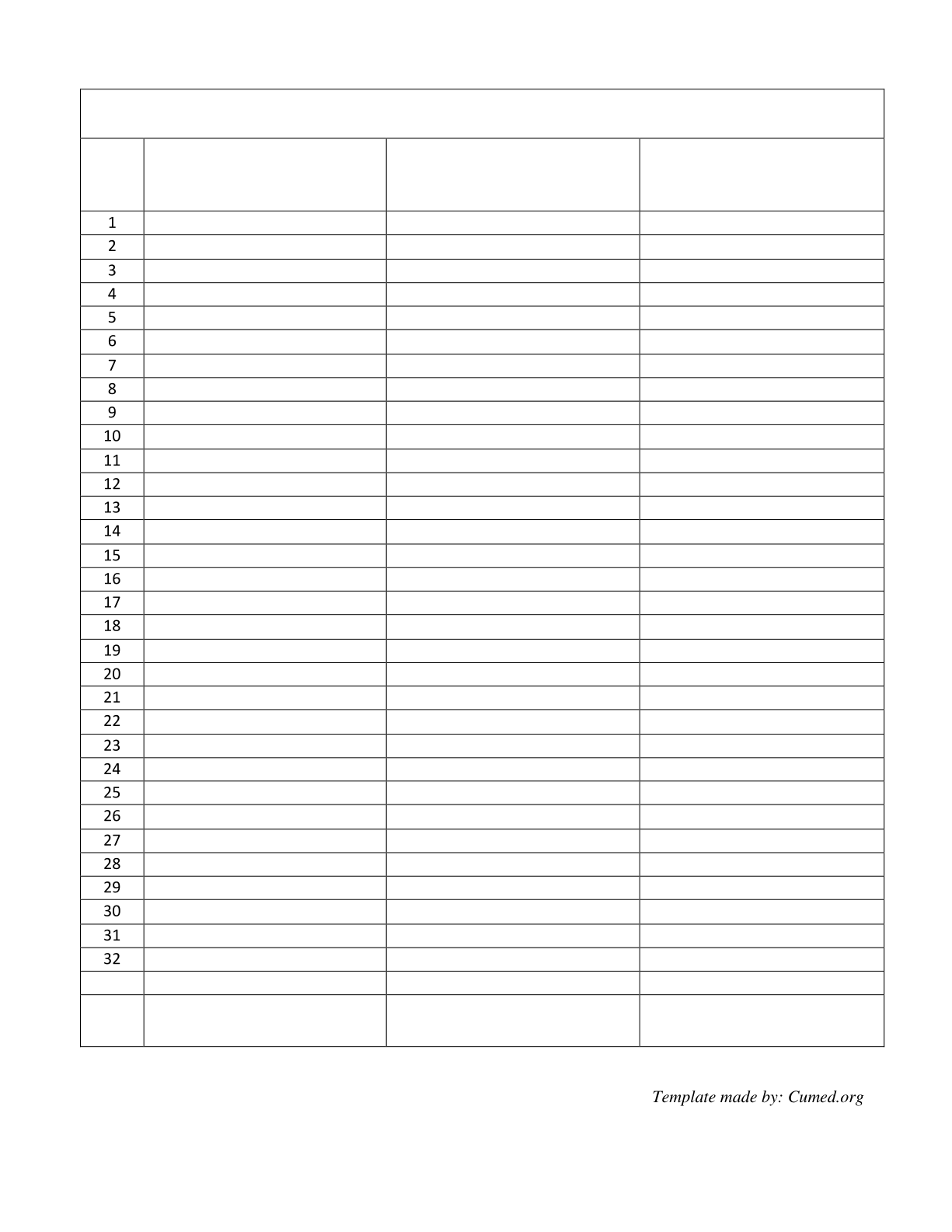 Blank Checklist Template Word – 3 Column Word Template - Sarseh.com